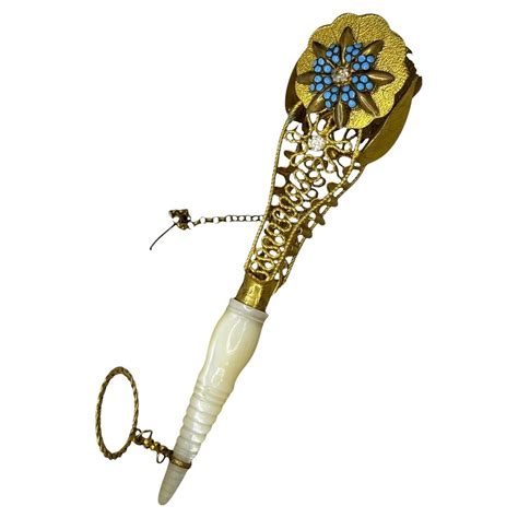 Beautiful Ormolu Tussie Mussie 19th C Gemstone Flower And Leaves Posy