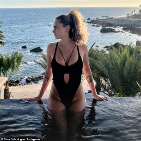 Cara Delevingne Wows In A Racy Black Bikini During Lavish Mexico