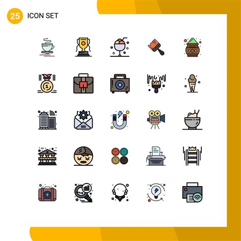 User Interface Pack Of 25 Basic Filled Line Flat Colors Of Color Construction Cream Building