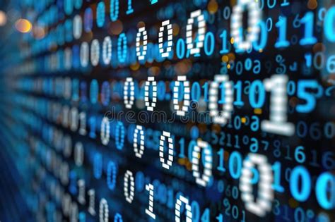 Abstract Binary Code Background Digital Data Stream Stock Illustration