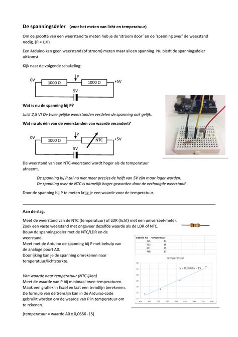 De Spanningsdeler Weerstand Meten Met Een Arduino De Spanningsdeler