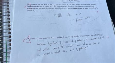 Solved 19 Suppose that we wish to test H0 μ 80 versus Chegg com