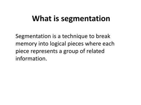 segmentation in operating systems ppt