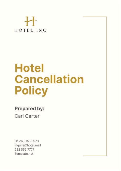 Hotel Cancellation Policy Template Edit Online And Download Example