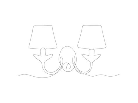 Premium Vector Wall Lamp With Lampshade Lampcontinuous One Line Art