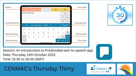 an introduction to predictable text to speech app cenmac