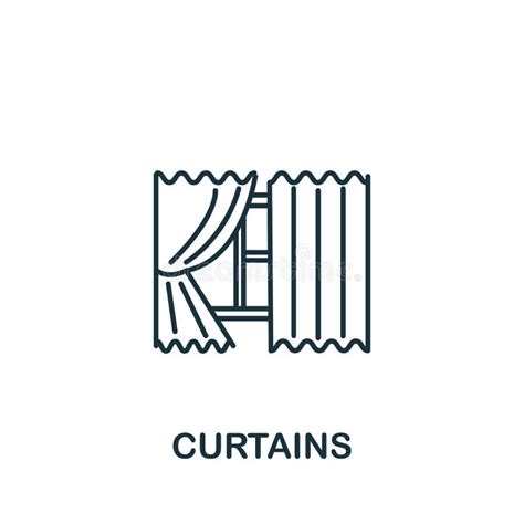 Curtains Icon From Interior Collection Simple Line Element Curtains Symbol For Templates Web