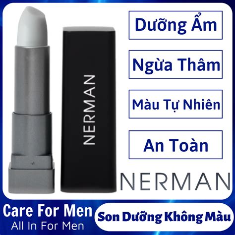 Son Dưỡng Môi Nam Nerman Black 2 In 1 4g Son Dưỡng Ẩm Màu Sắc Tự Nhiên