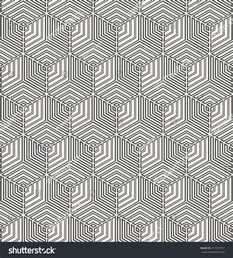 Abstract Monochrome Hexagonal Grid Pattern Seamless Stock Vector