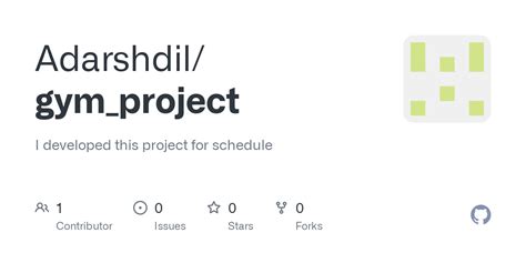Github Adarshdilgymproject I Developed This Project For Schedule