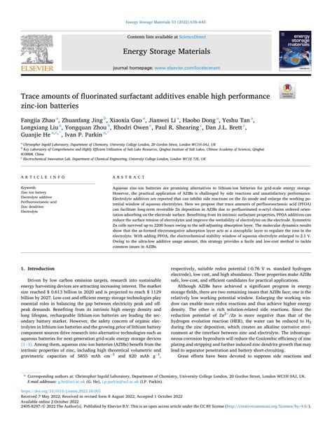Pdf Trace Amounts Of Fluorinated Surfactant Additives Enables High