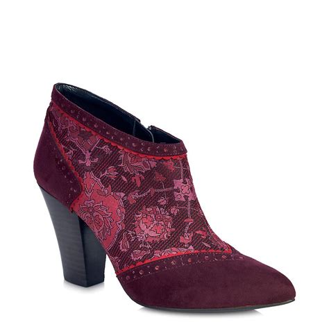 Ruby Shoo Nicola Ankle Boots Faux Suede And Pattern Panel Fruugo Us