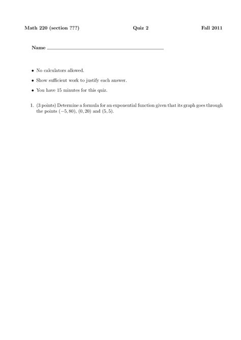 Determine Formula For Exponential Function Quiz 2 Calculus Math Determine Formula For Exponential Function Quiz 2 Calculus Math