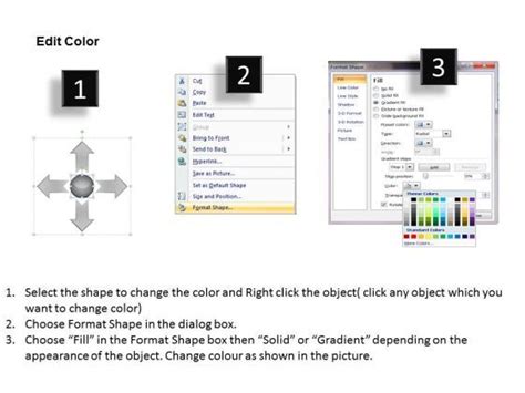 Diverging Actions Flow Diagram Stages Circular Process PowerPoint Slides