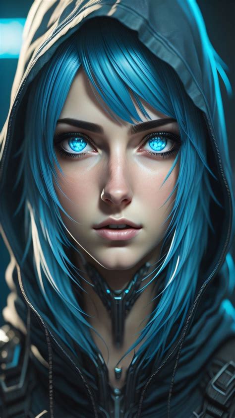 Beautiful Girl With Blue Hair Blue Haired Girl Bright Blue Hair