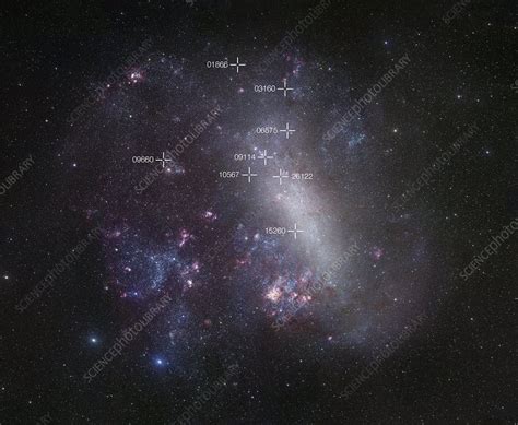 Eclipsing Binary Star Systems In The Lmc Stock Image C023 0124