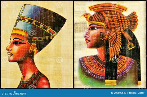 The Papyrus Of Egyptian Queen Cleopatra And Nefertiti Editorial Image 209609648