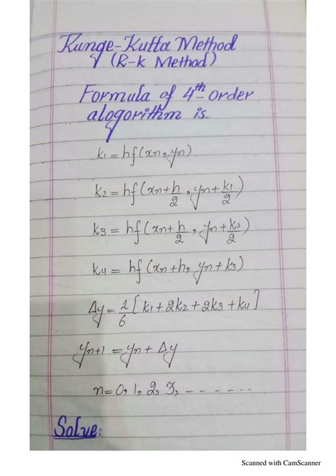 SOLUTION Msc Math Topic Runge Kutta Method Studypool