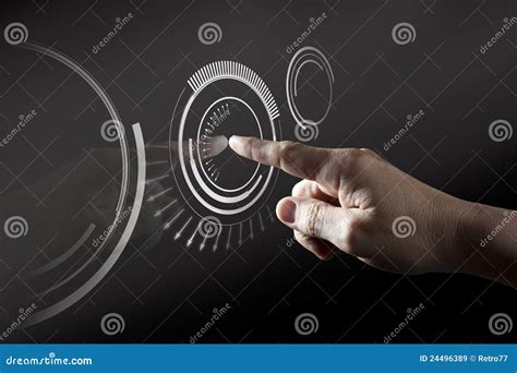 Finger Touching Digital Touch Screen Stock Image Image Of People Background 24496389
