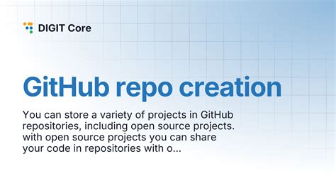 GitHub Repo Creation DIGIT Core