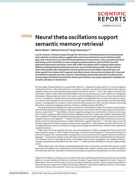 pdf neural theta oscillations support semantic memory retrieval
