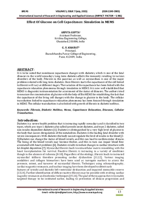 Pdf Effect Of Glucose On Cell Capacitance Simulation In Mems Pdf Effect Of Glucose On Cell Capacitance Simulation In Mems