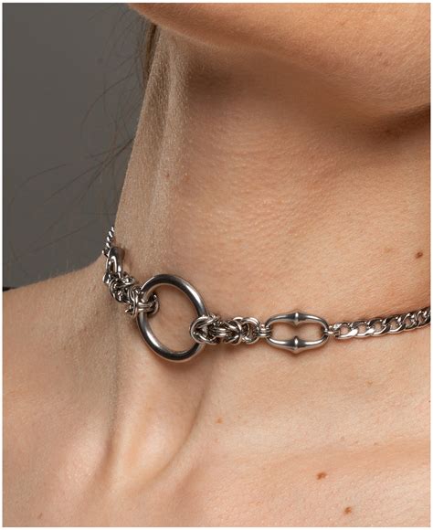 Silver Infinityeternity Symbol Day Collar Submissive Choker Necklace