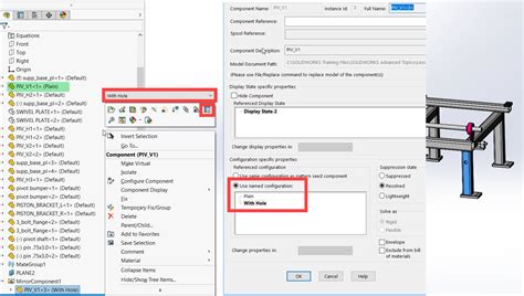 SOLIDWORKS Reference Configuration Change For Inserted Parts