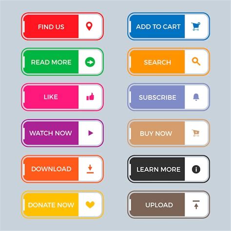 Premium Vector Flat Web Button Design Elements Simple Design Of Ui