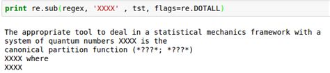 regex python regular expression substituting a multiline match not