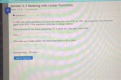 A Section 23 Modeing With Linear Functions Studyx