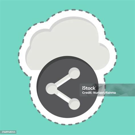 스티커 라인은 Cloud Share를 자릅니다 네트워크 기호와 관련이 있습니다 간단한 일러스트레이션 Cpu에 대한 스톡 벡터 아트 및 기타 이미지 Istock