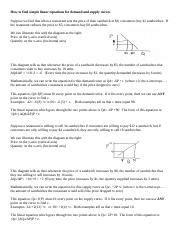 How To Find Simple Linear Equations For Demand And Supply Curves Docx How To Find Simple