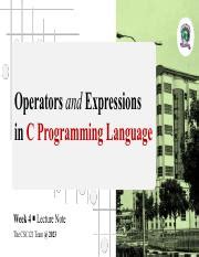 Understanding Operators and Expressions in C Programming | Course Hero