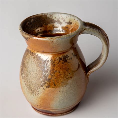 Shino Glazed Stoneware Mug Wood Fired Pottery Handmade By Monte