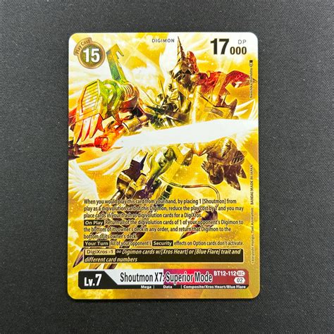 Gold Shoutmon X7 Superior Mode Alternate Art Bt12 112 Sec Bt12 Acros
