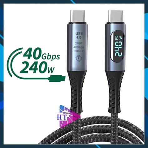 Dây Cáp Sạc Nhanh Thunderbolt 3 4 Usb 4 Pd3 1 240w 48v 5a Type C 40gbps