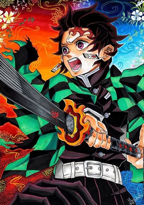 Tanjiro By Maxime Rouzier Anime Demon Demon Manga Art