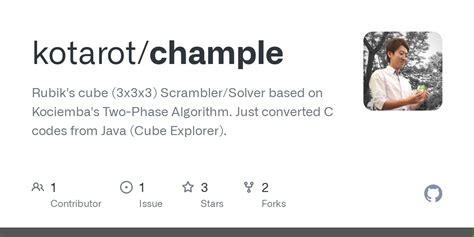github kotarot chample rubik s cube 3x3x3 scrambler solver based