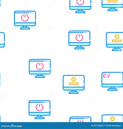 Operating System Pc Vector Seamless Pattern Stock Vector Illustration Of Icons Software