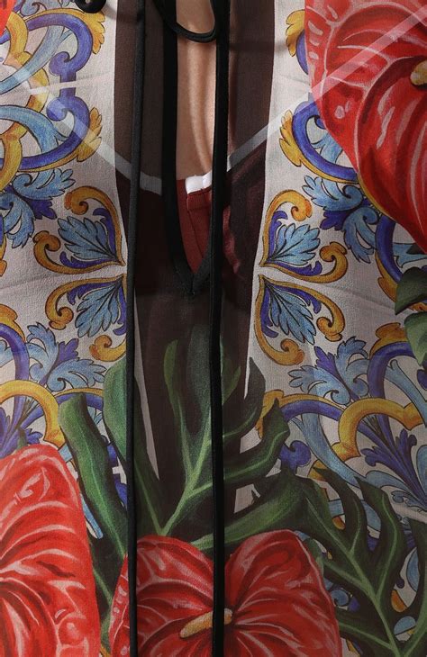 Женская красная шелковая туника DOLCE & GABBANA купить в интернет ...