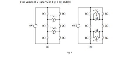Solved Find Values Of V1 And V2 In Fig 1 A And B
