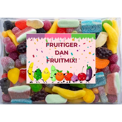 Snoepbox 500gr Fruitiger Dan Fruitmix Zoetegroet