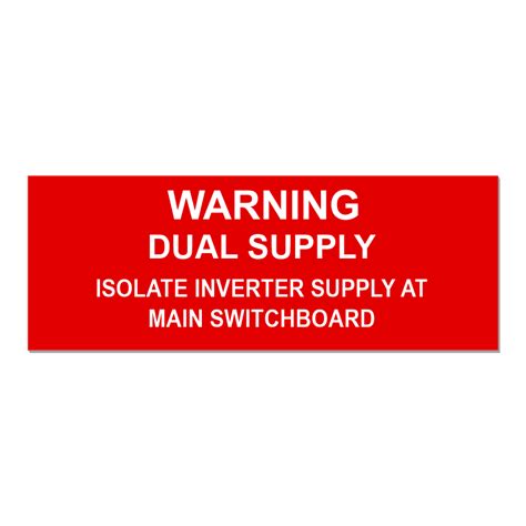 Dual Supply Isolate At Main Switchboard Instant Engraving