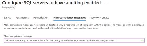 identify and remediate non compliant azure sql databases for auditing