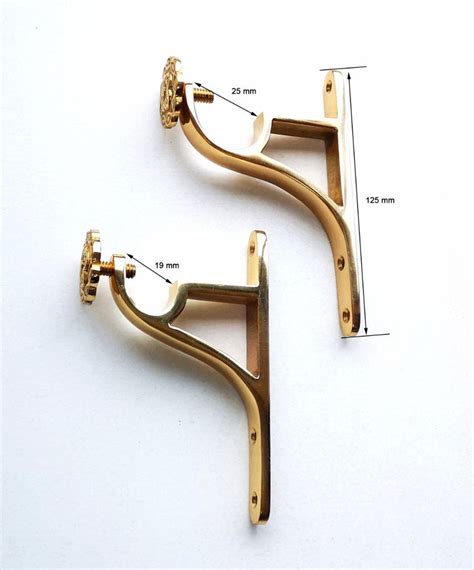 Pair Of Solid Brass Curtain Pole Holder Curtain Pole End Bracket 19
