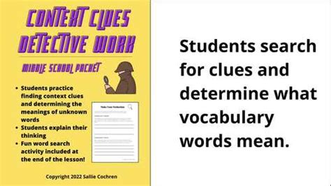Context Clues Detective Work Middle Babe Packet TpT