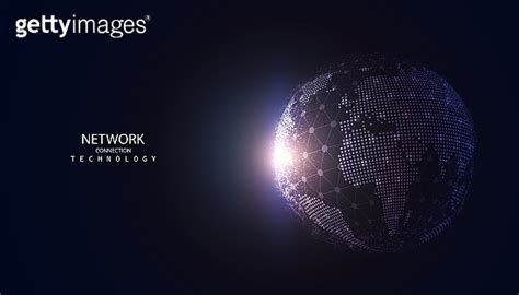 Abstract Global Dot Network Circle Digital Connection And Communication