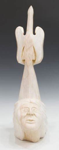 Robert Garcia B 1952 Stone Indian Sculpture