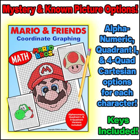 Mario Nintendo Coordinate Graph Mystery Pictures March 10 Mar10 Mario